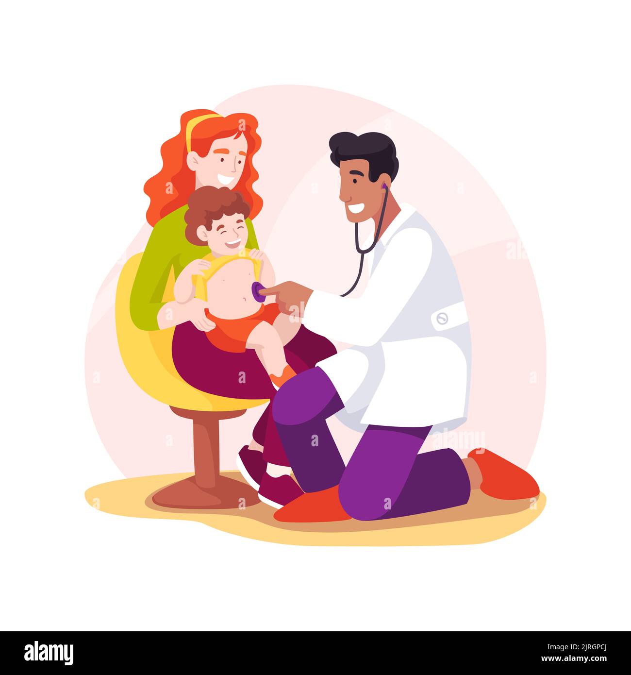 Doctor examination isolated cartoon vector illustration Stock Vector ...