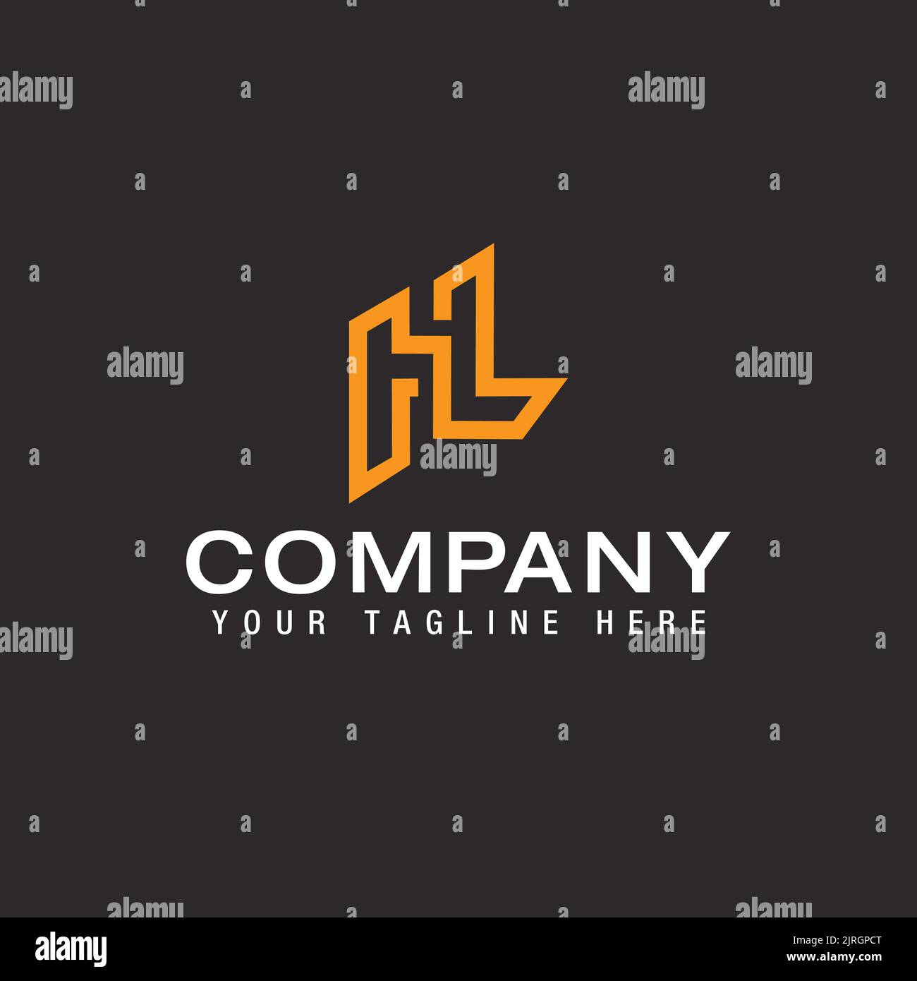 HL LH Alphabet Letters Logo Line Design Template Vector Stock Vector ...