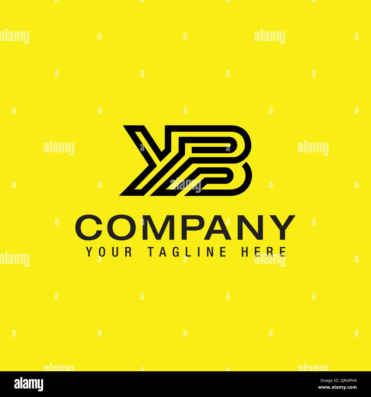 YB logo design YB initial letter design with YB Logo Stock Vector Image ...