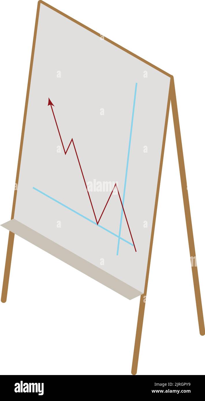 Isometric flipchart icon. Statistical data presentation symbol Stock ...