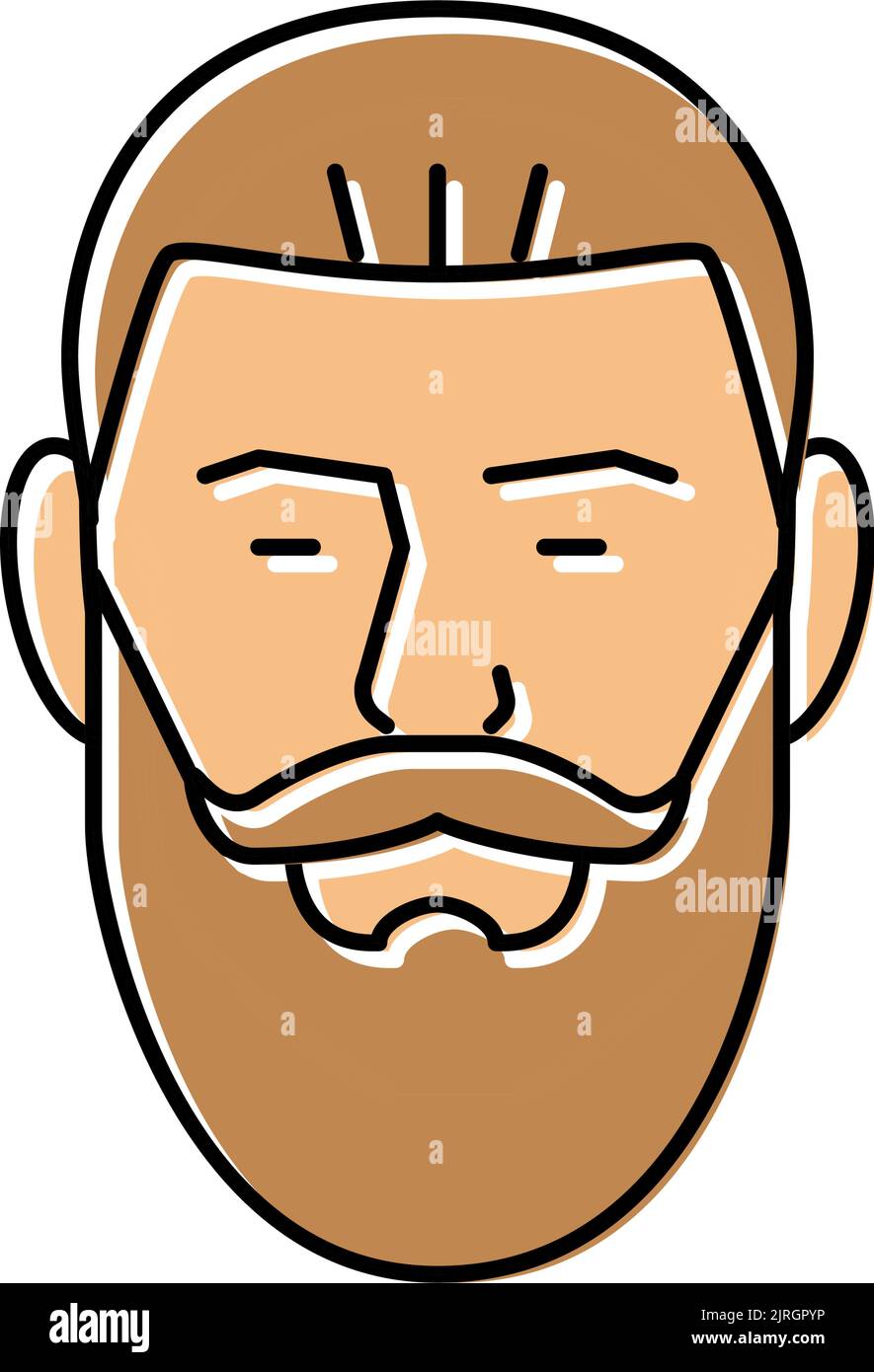 bandholz beard hair style color icon vector illustration Stock Vector ...