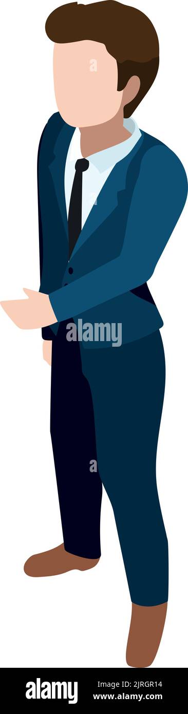 Standing businessman isometric character. Confident modern person Stock ...