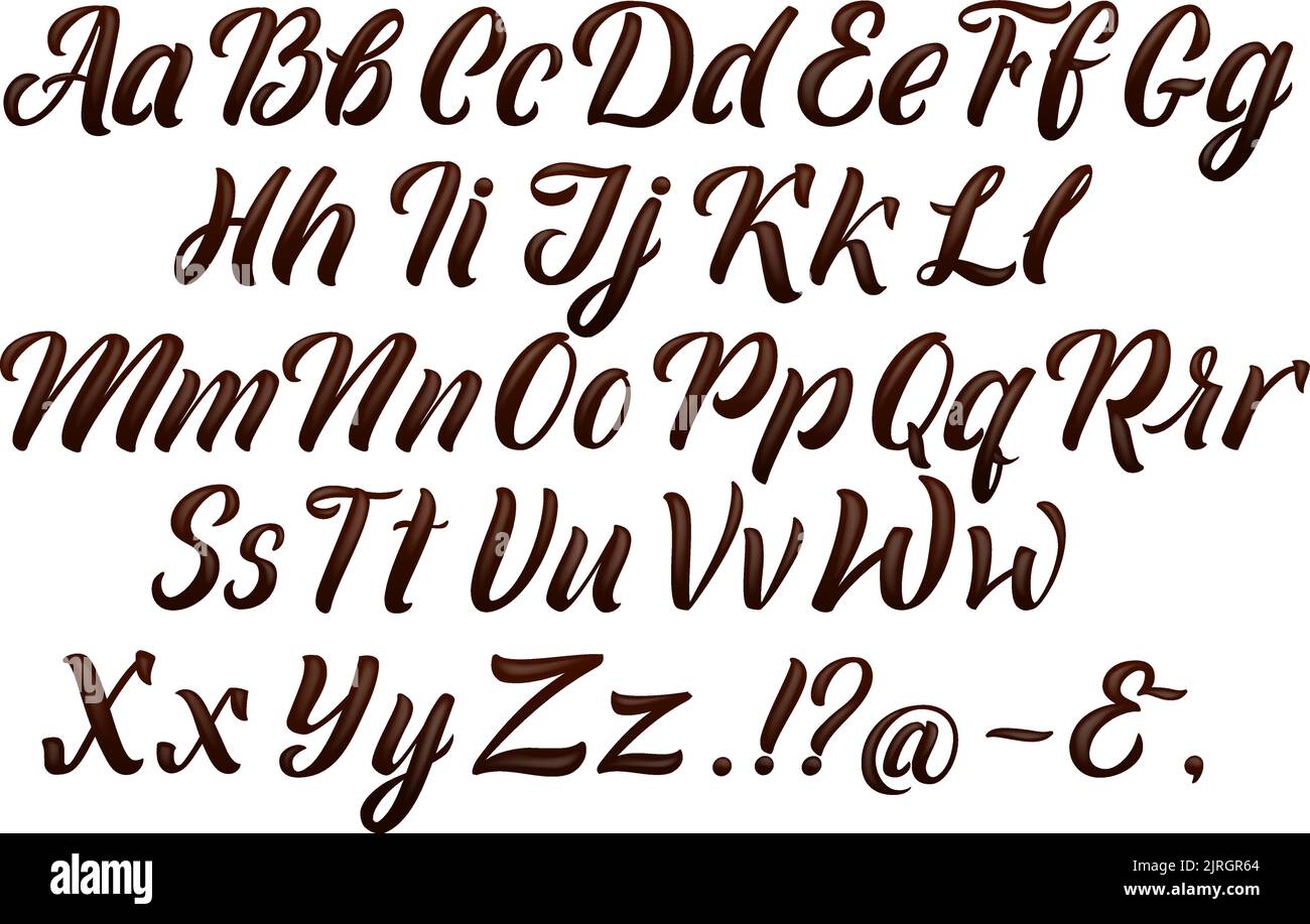 Chocolate alphabet. Liquid melt font. Sweet letters Stock Vector Image ...