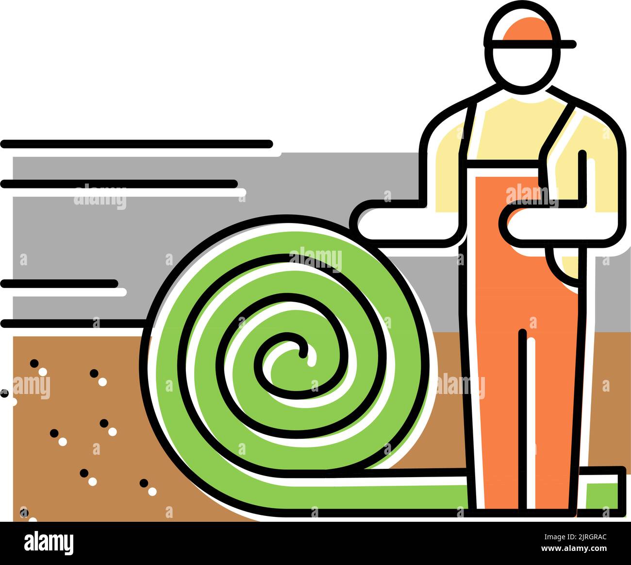 turf laying color icon vector illustration Stock Vector Image & Art - Alamy