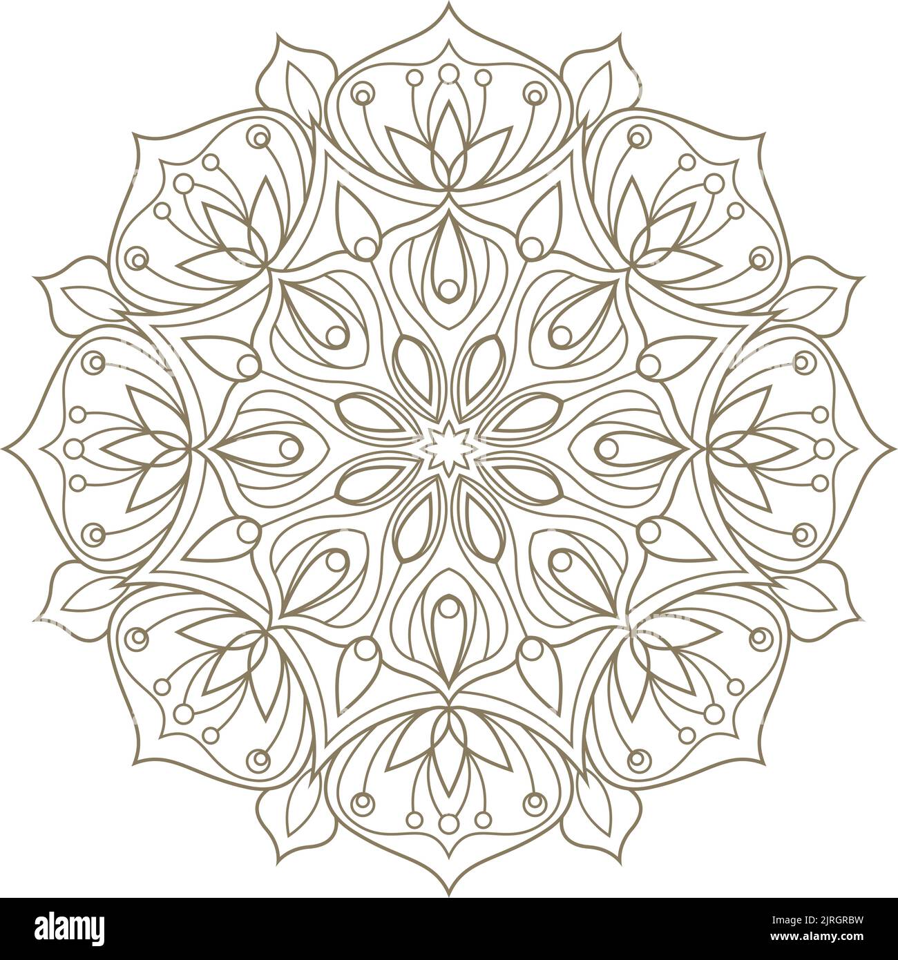 Mandala contour. Meditation symbol. Round line pattern Stock Vector ...