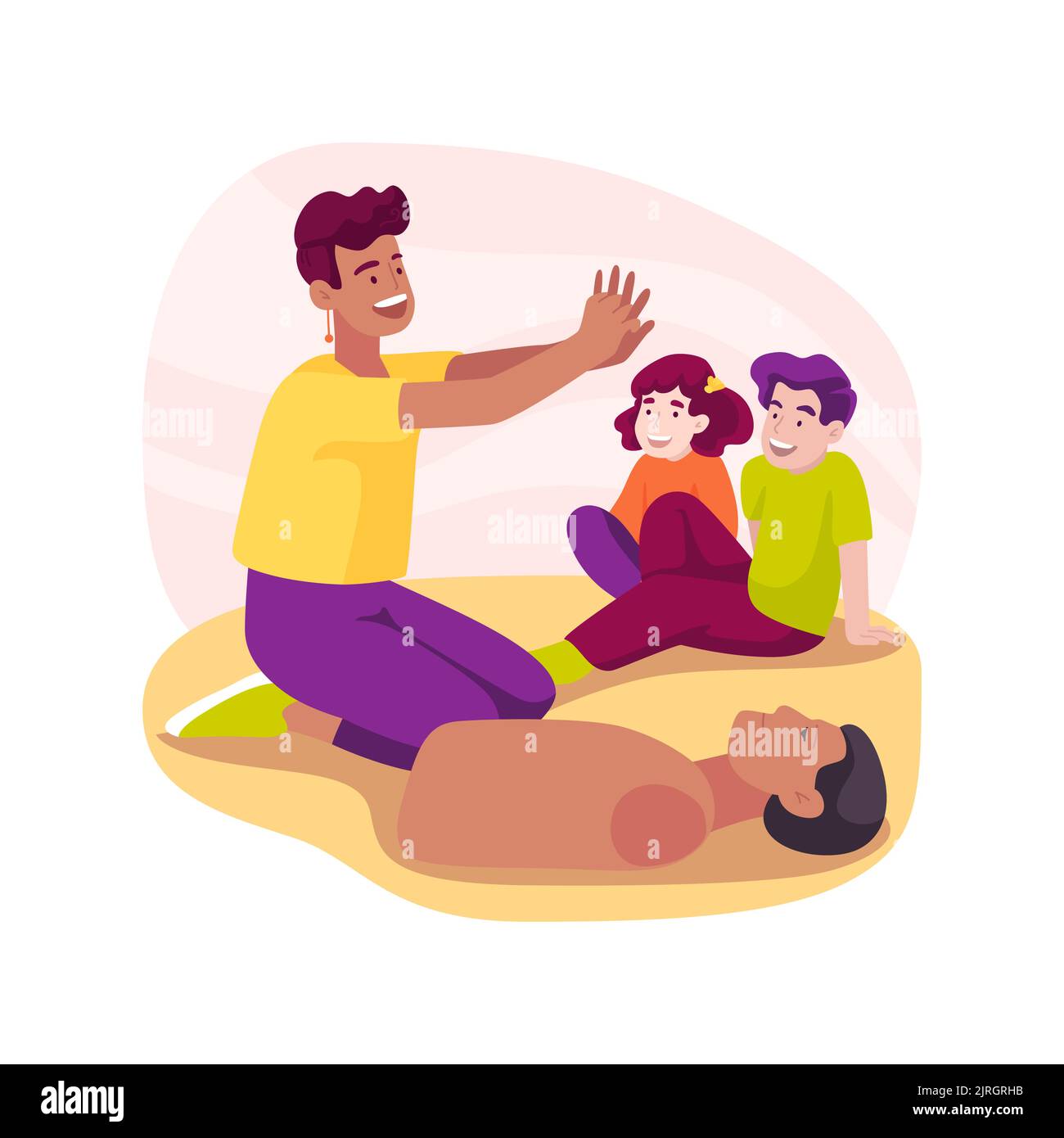 CPR for a child isolated cartoon vector illustration Stock Vector Image ...
