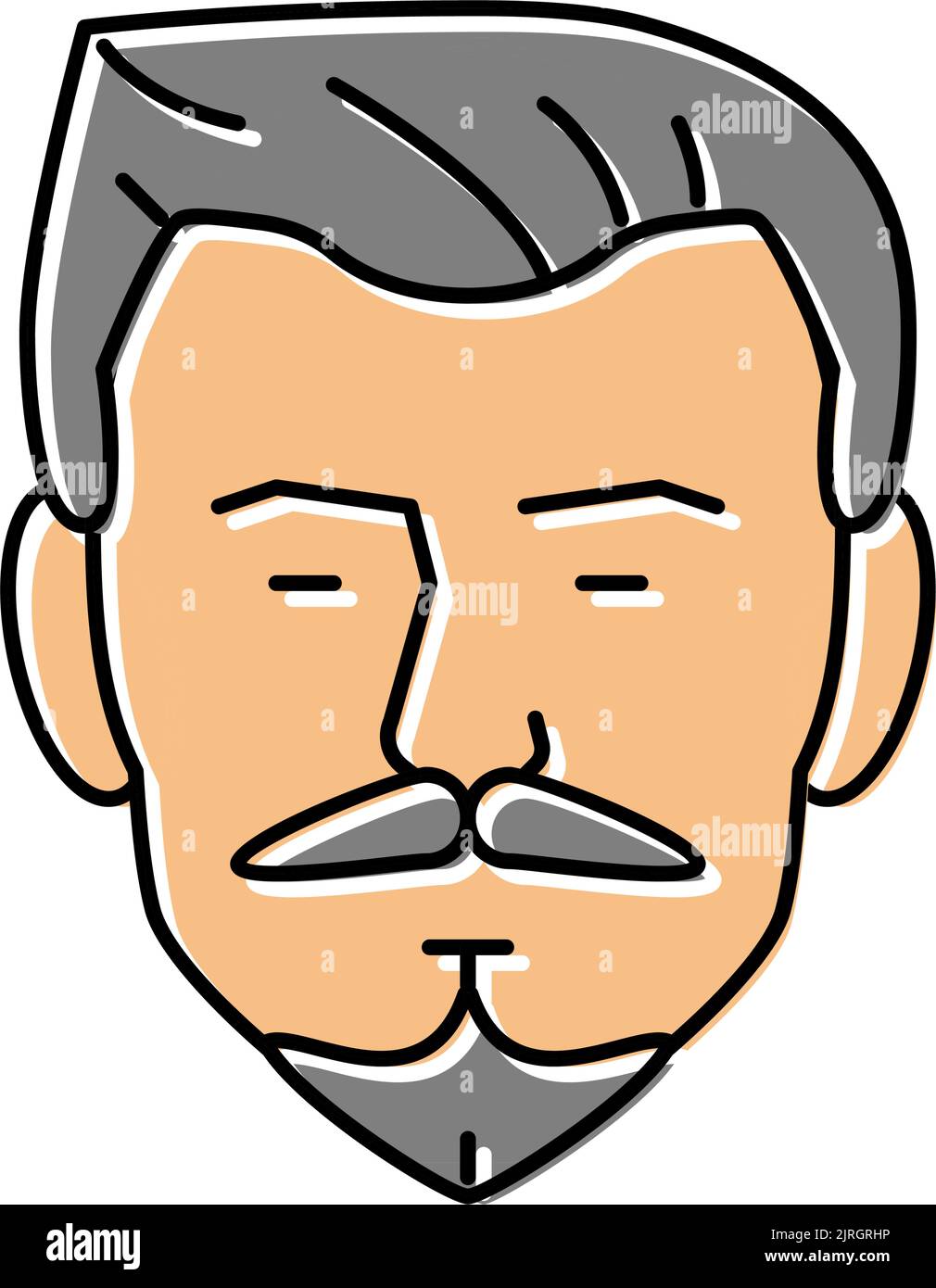 van duke beard hair style color icon vector illustration Stock Vector ...