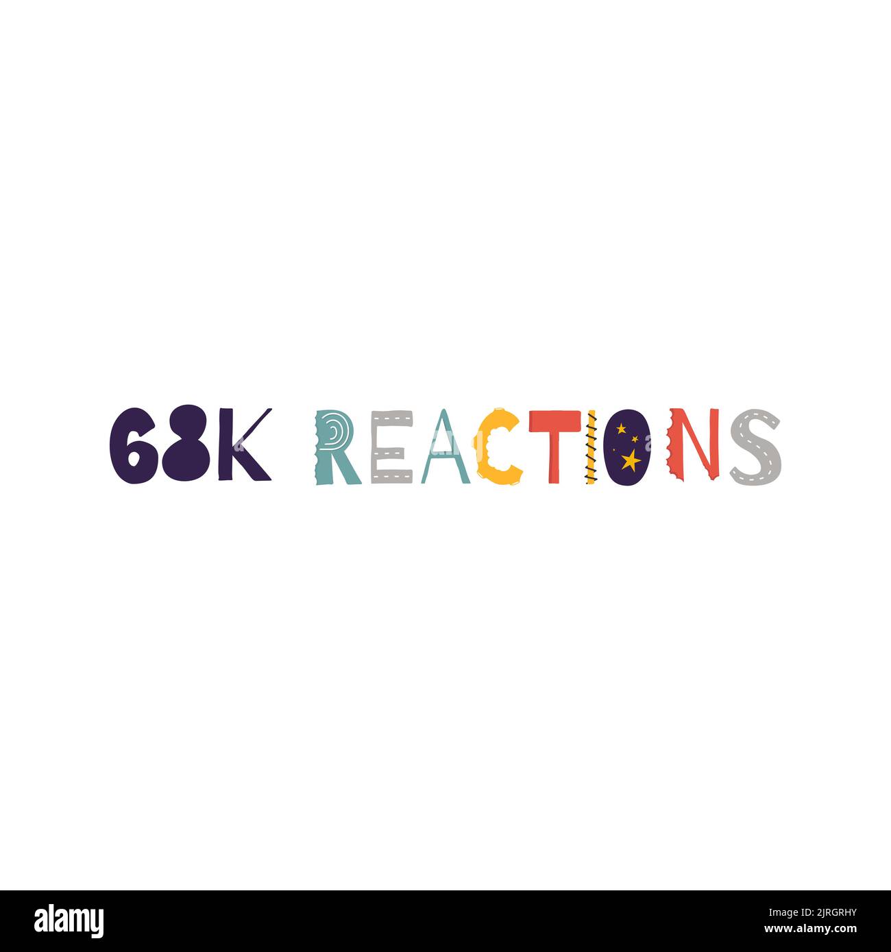 68k reactions vector art illustration celebration sign label with ...