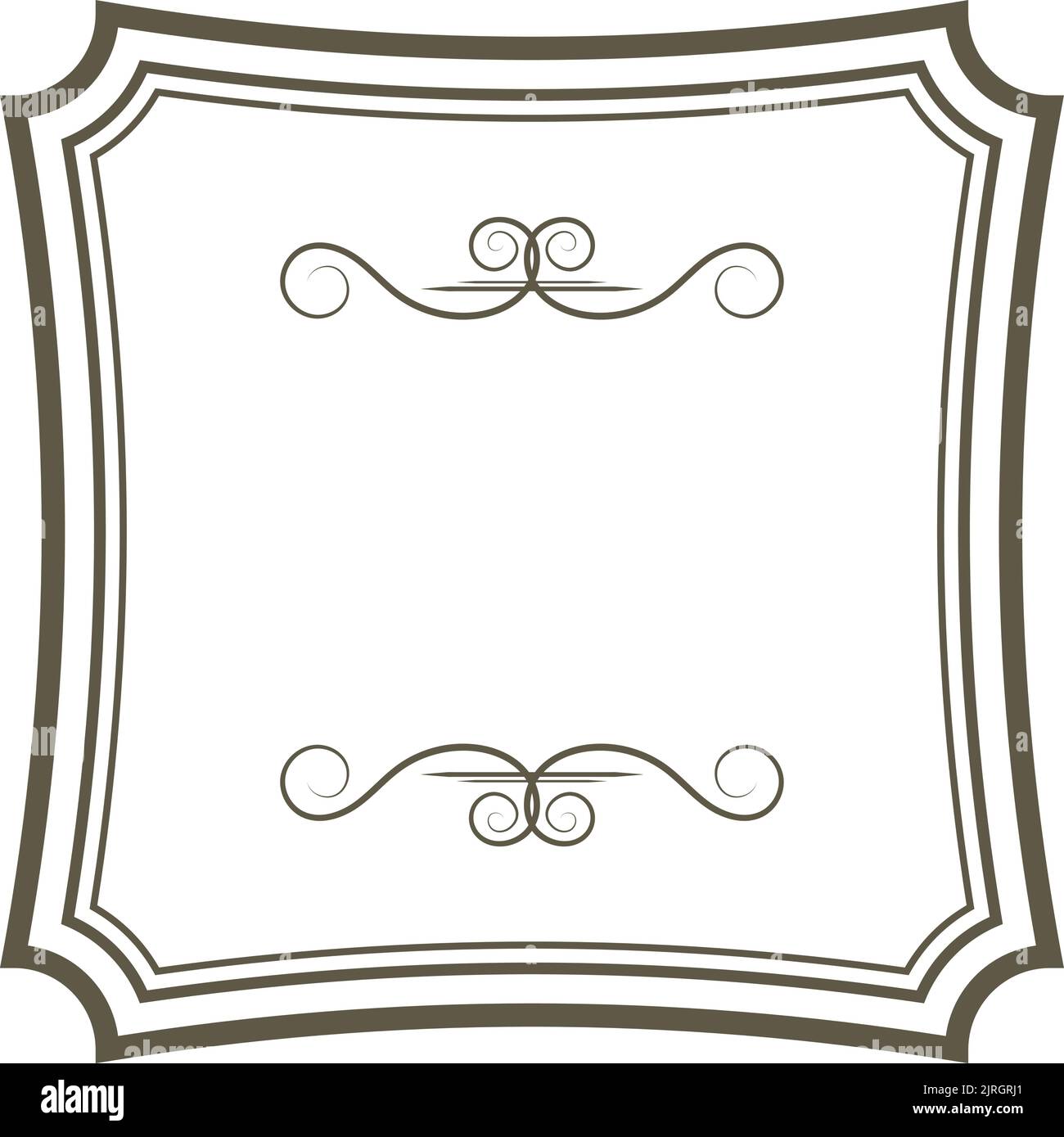 Scrapbook blank frame template. Decorative swirl borders Stock Vector ...