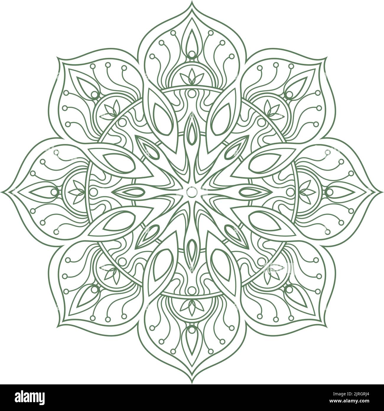 Zen circular pattern. Anti stress coloring book drawing Stock Vector ...