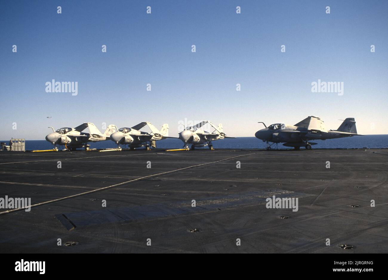 Grumman A-6 Intruders on the flight deck Stock Photo - Alamy