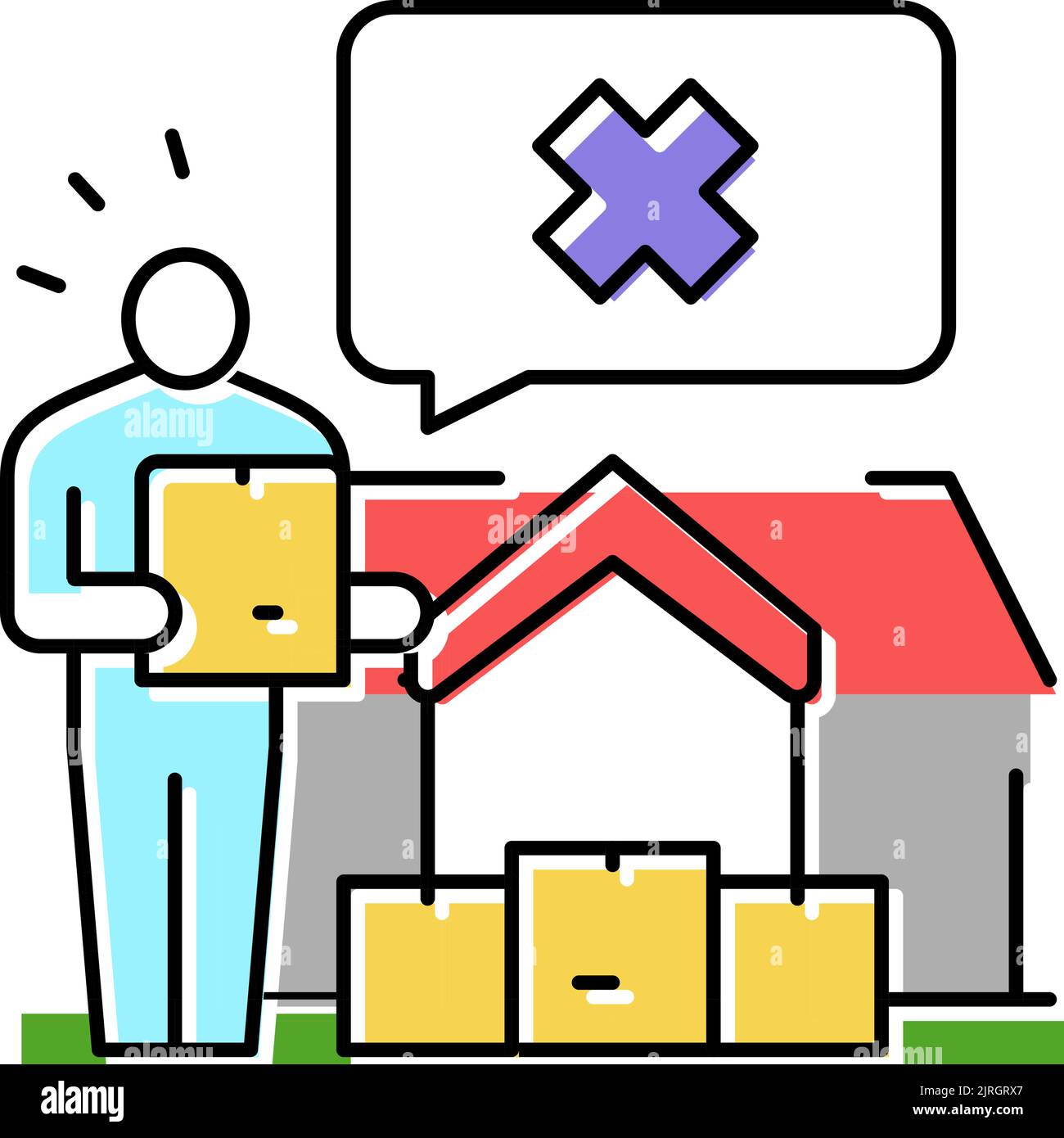 eviction property estate home color icon vector illustration Stock ...