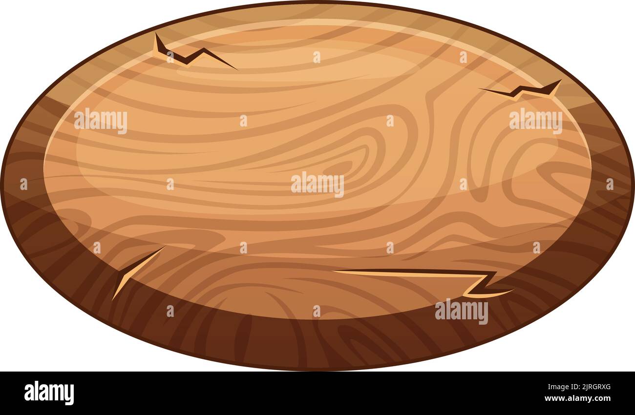 Oval wooden signboard. Cartoon vintage timber panel Stock Vector Image ...