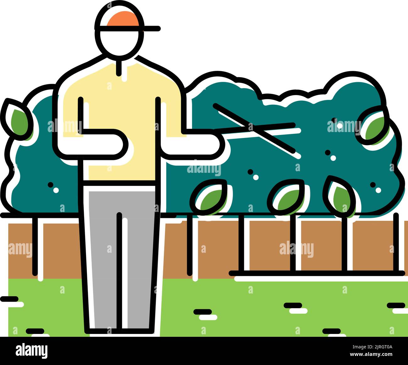 hedg bush shrub trimming color icon vector illustration Stock Vector ...