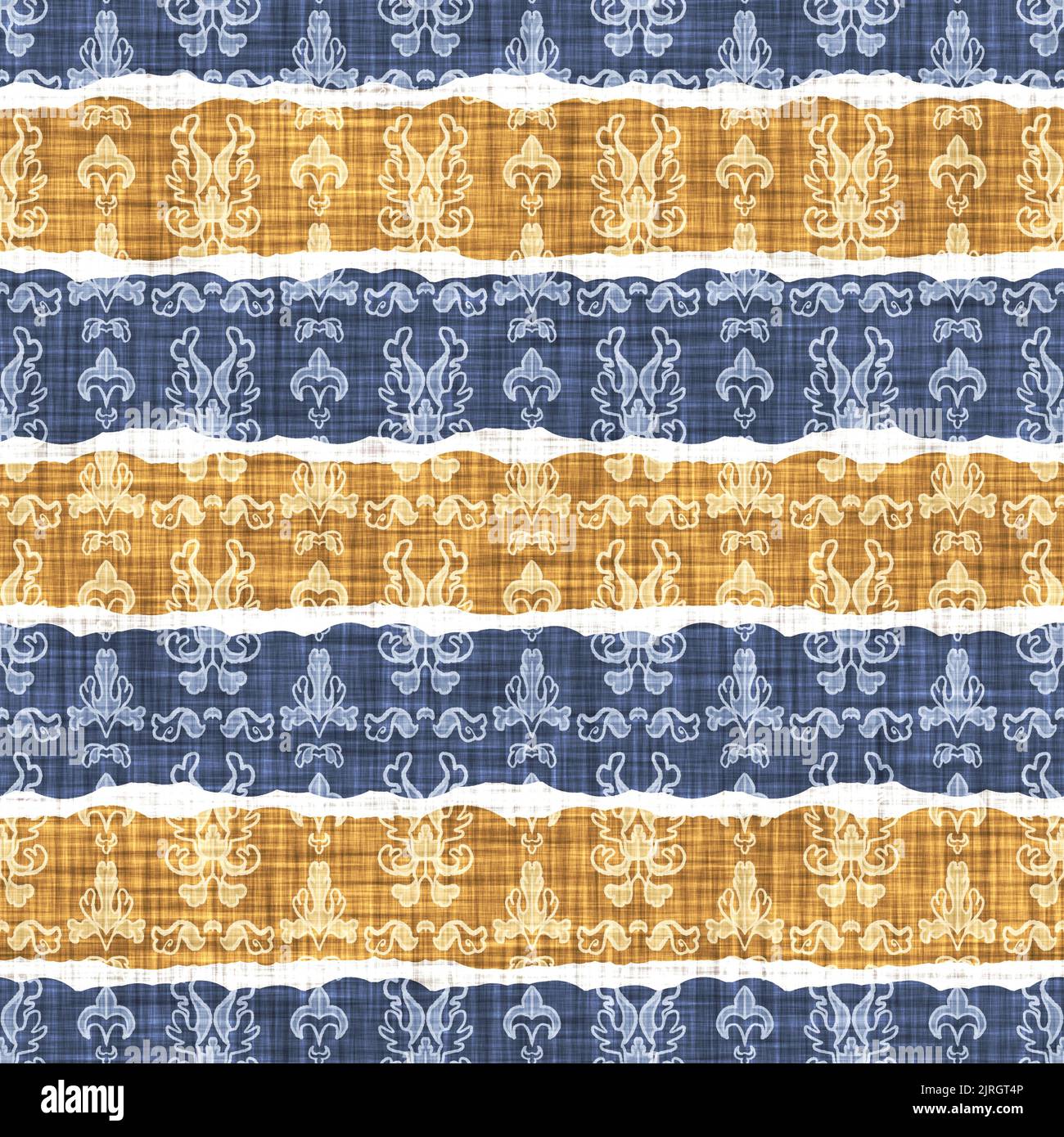 Seamless French country kitchen stripe fabric pattern print. Blue ...