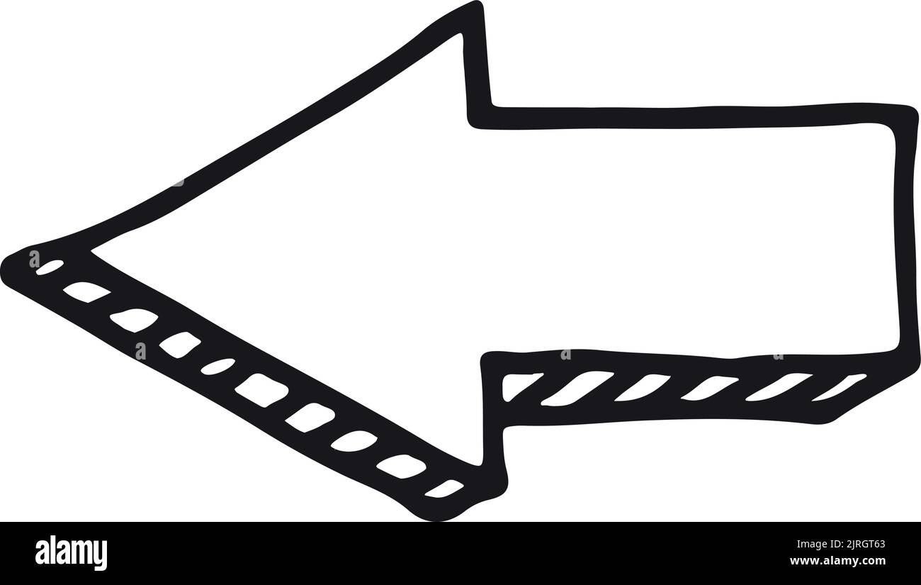 Left arrow doodle. Direction icon. Hand drawn pointer Stock Vector ...