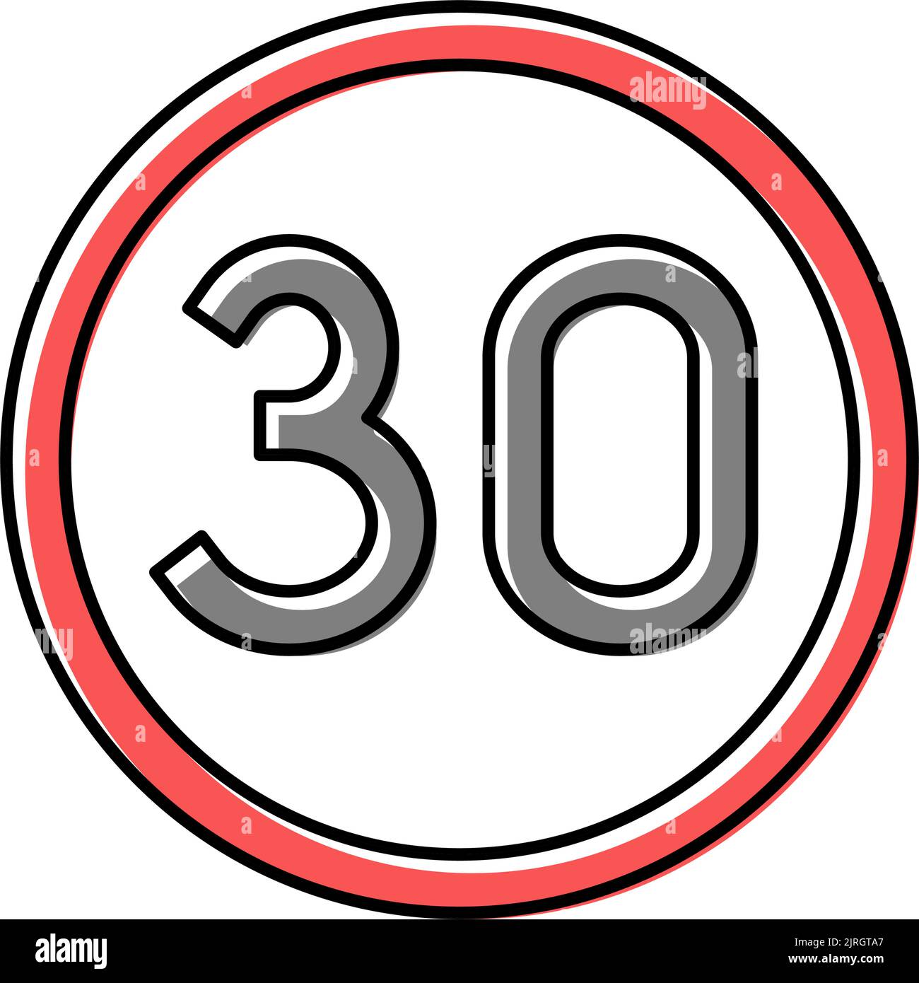 speed limit road sign color icon vector illustration Stock Vector Image ...