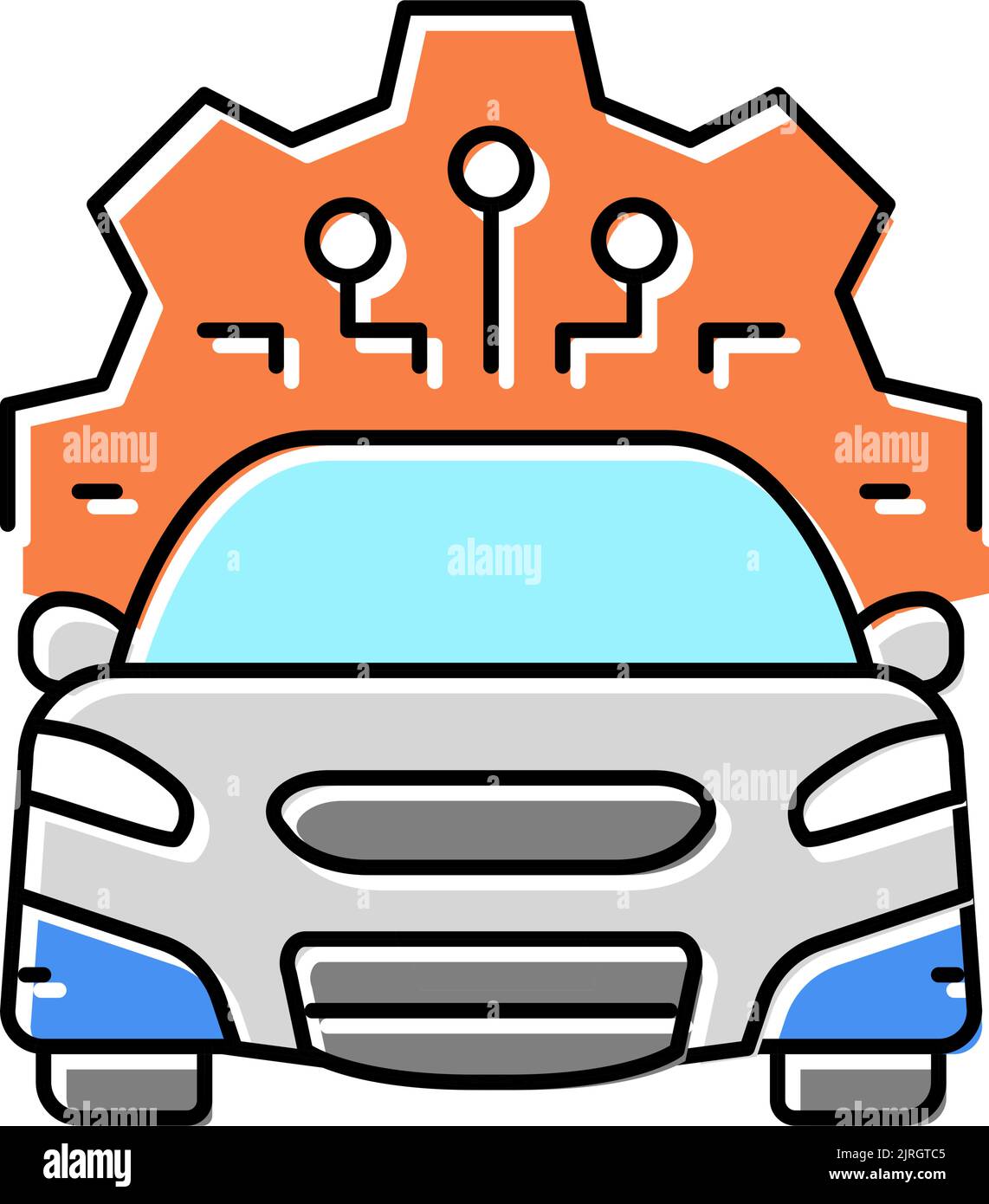 automatic car system color icon vector illustration Stock Vector Image ...