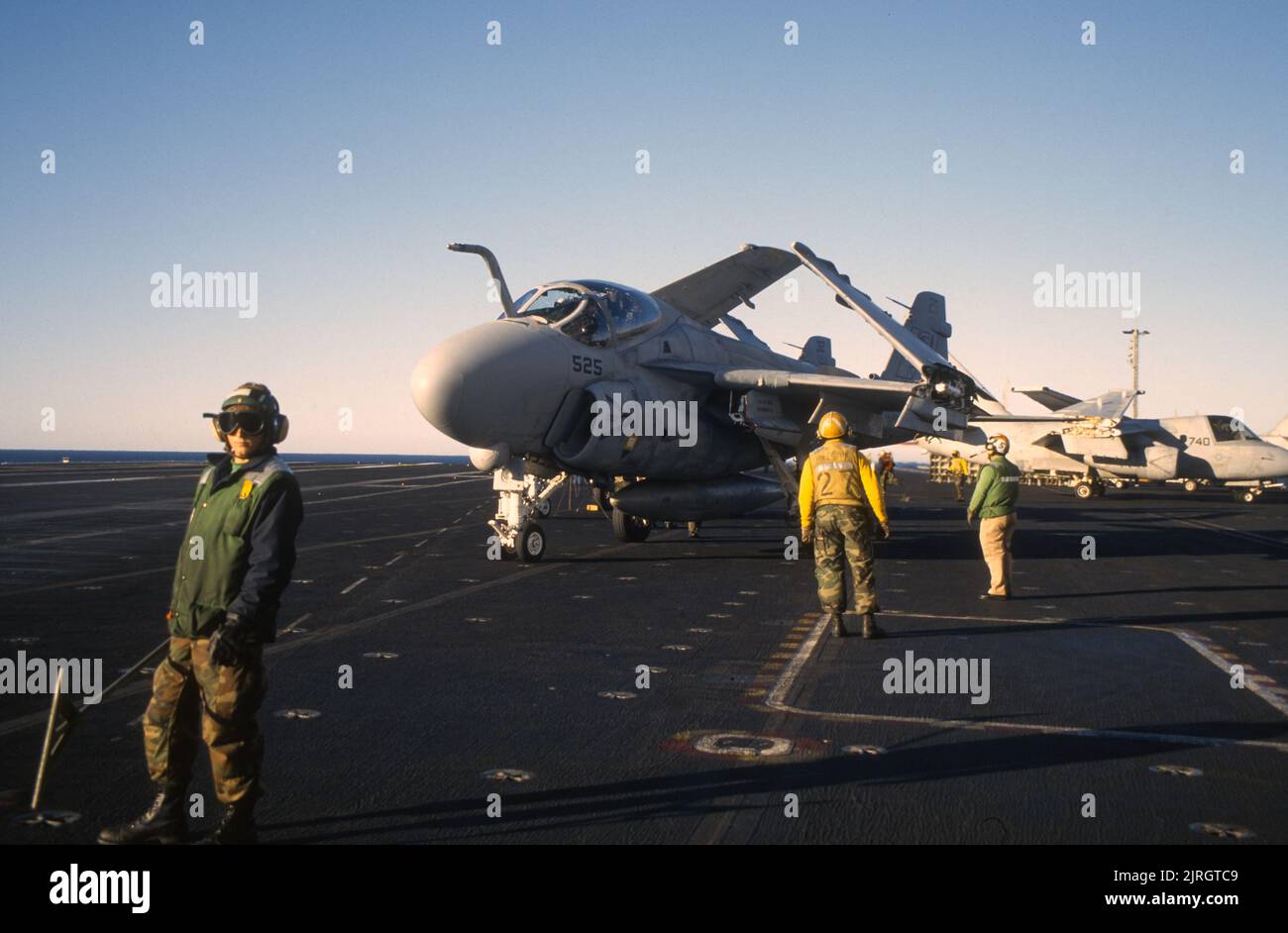 Grumman A-6 Intruder moves on the flight deck Stock Photo - Alamy