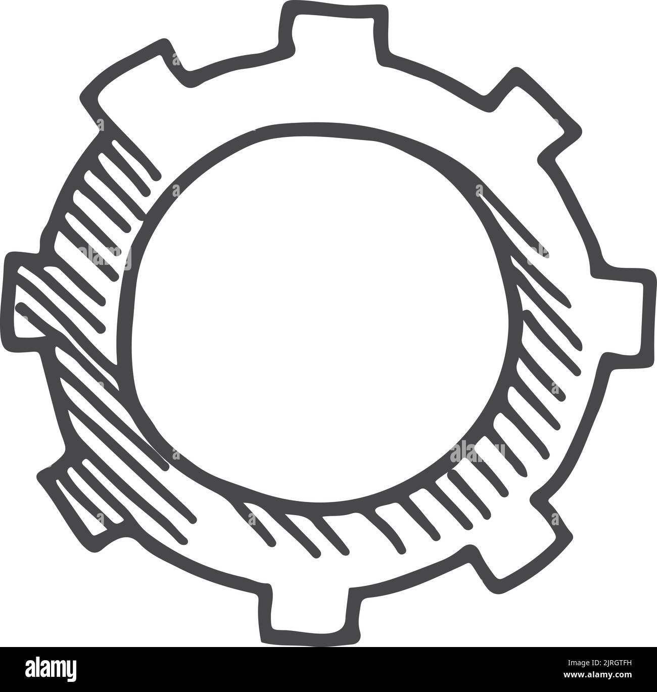 Cogwheel doodle. Hand drawn gear. Settings icon Stock Vector Image ...