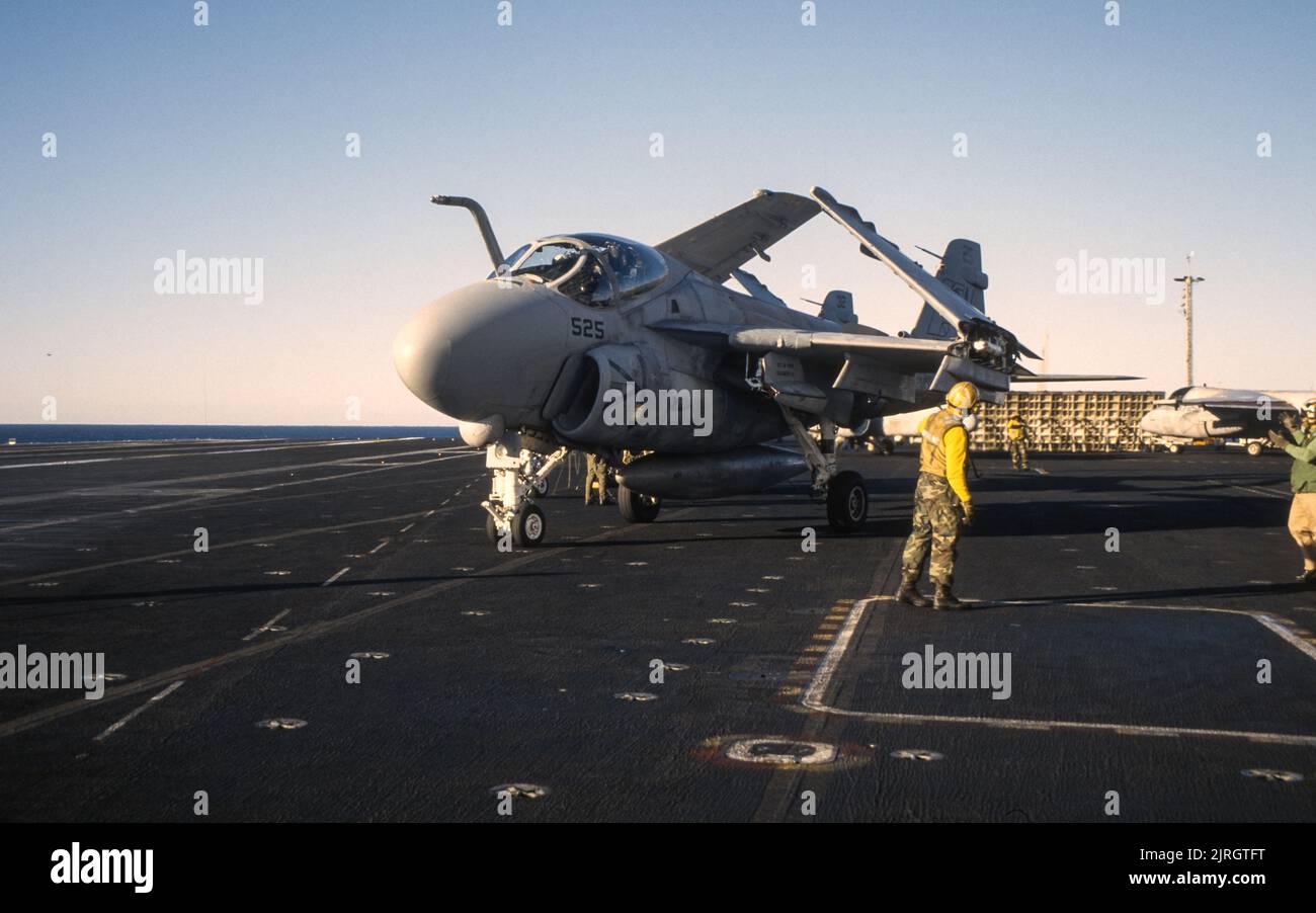Grumman A-6 Intruder on the flight deck Stock Photo - Alamy