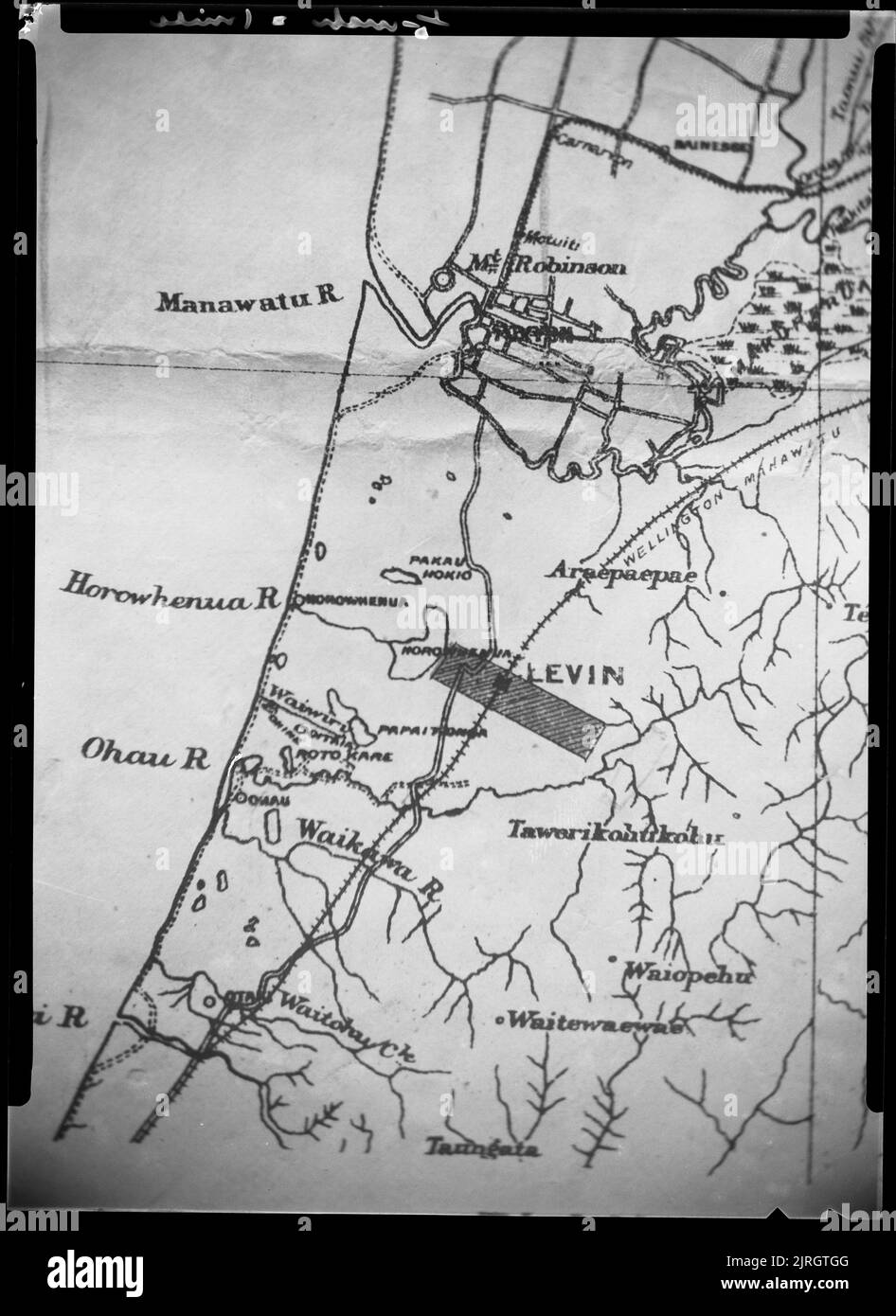 Copy of map of Ohau River, circa 1920, Horowhenua, by Leslie Adkin ...
