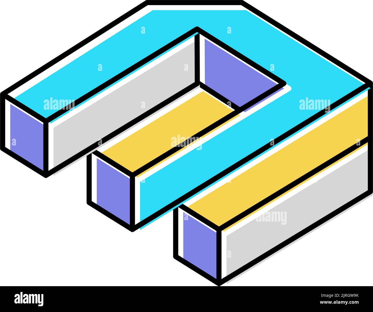 figure impossible geometric shape color icon vector illustration Stock ...