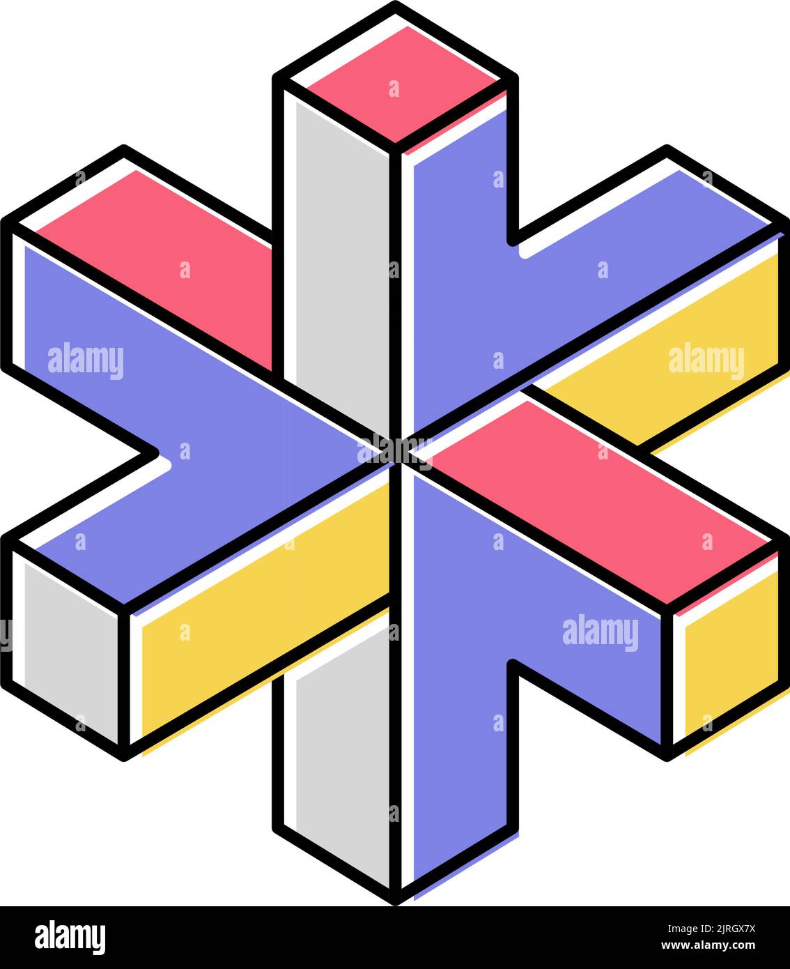 escher impossible geometric shape color icon vector illustration Stock ...