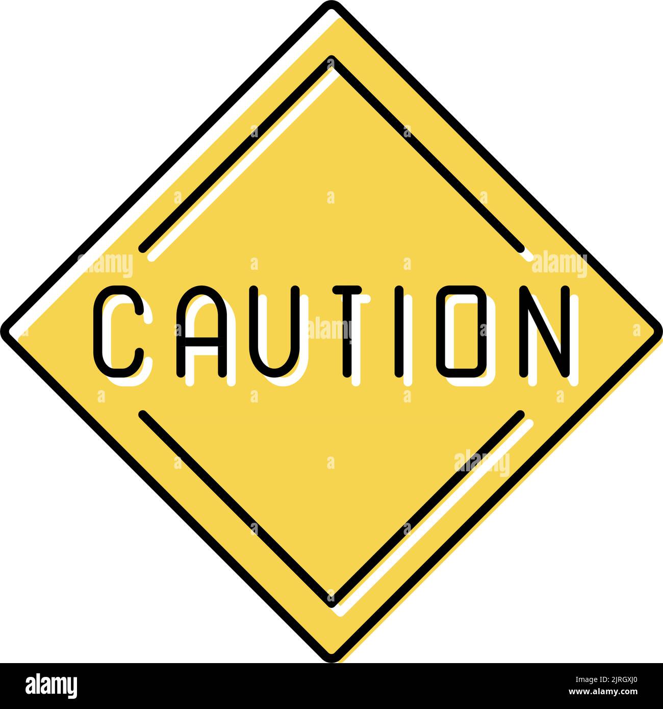 caution road sign color icon vector illustration Stock Vector Image ...
