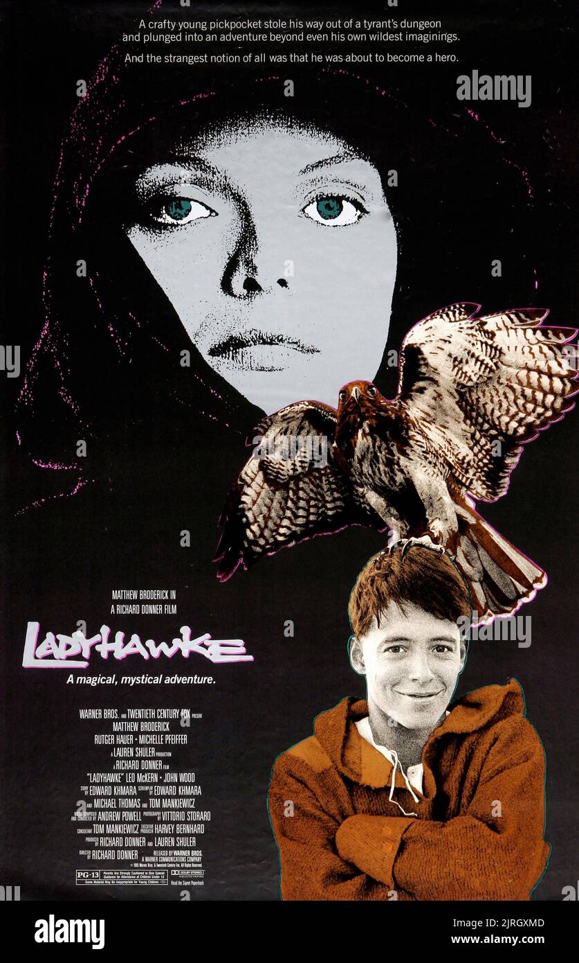 MICHELLE PFEIFFER, MATTHEW BRODERICK MOVIE POSTER, LADYHAWKE, 1985 ...