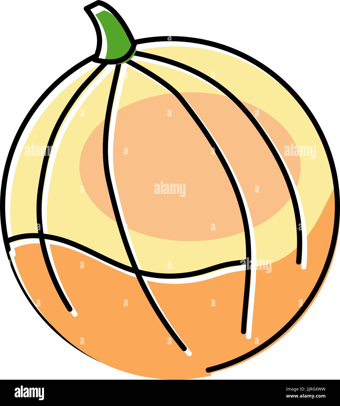 melon round cantaloupe color icon vector illustration Stock Vector ...