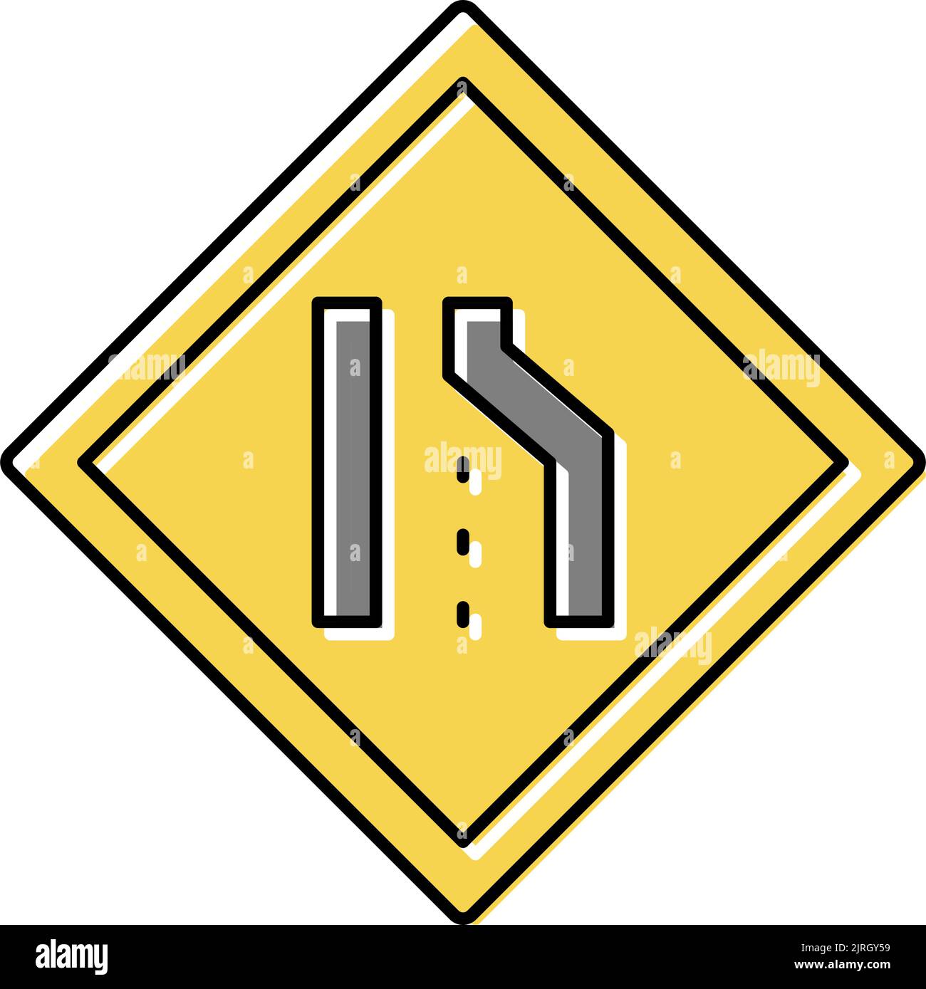 lane road sign color icon vector illustration Stock Vector Image & Art ...