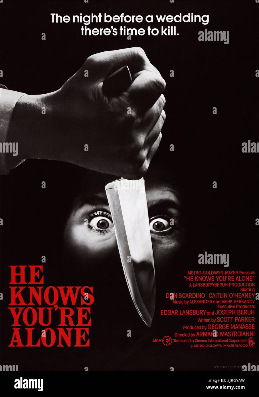 MOVIE POSTER, HE KNOWS YOU'RE ALONE, 1980 Stock Photo - Alamy