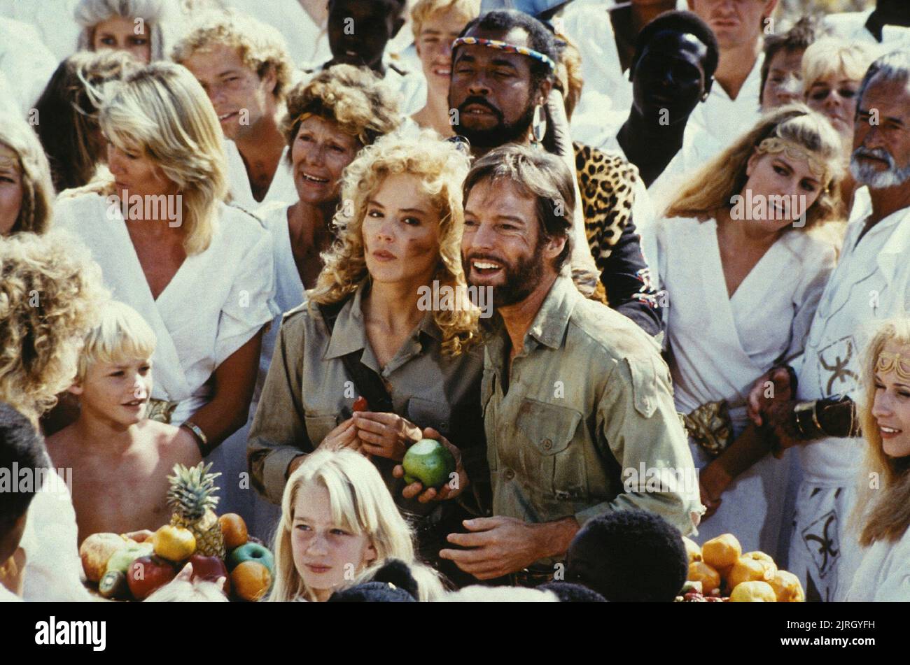 SHARON STONE, RICHARD CHAMBERLAIN, KING SOLOMON'S MINES, 1985 Stock ...