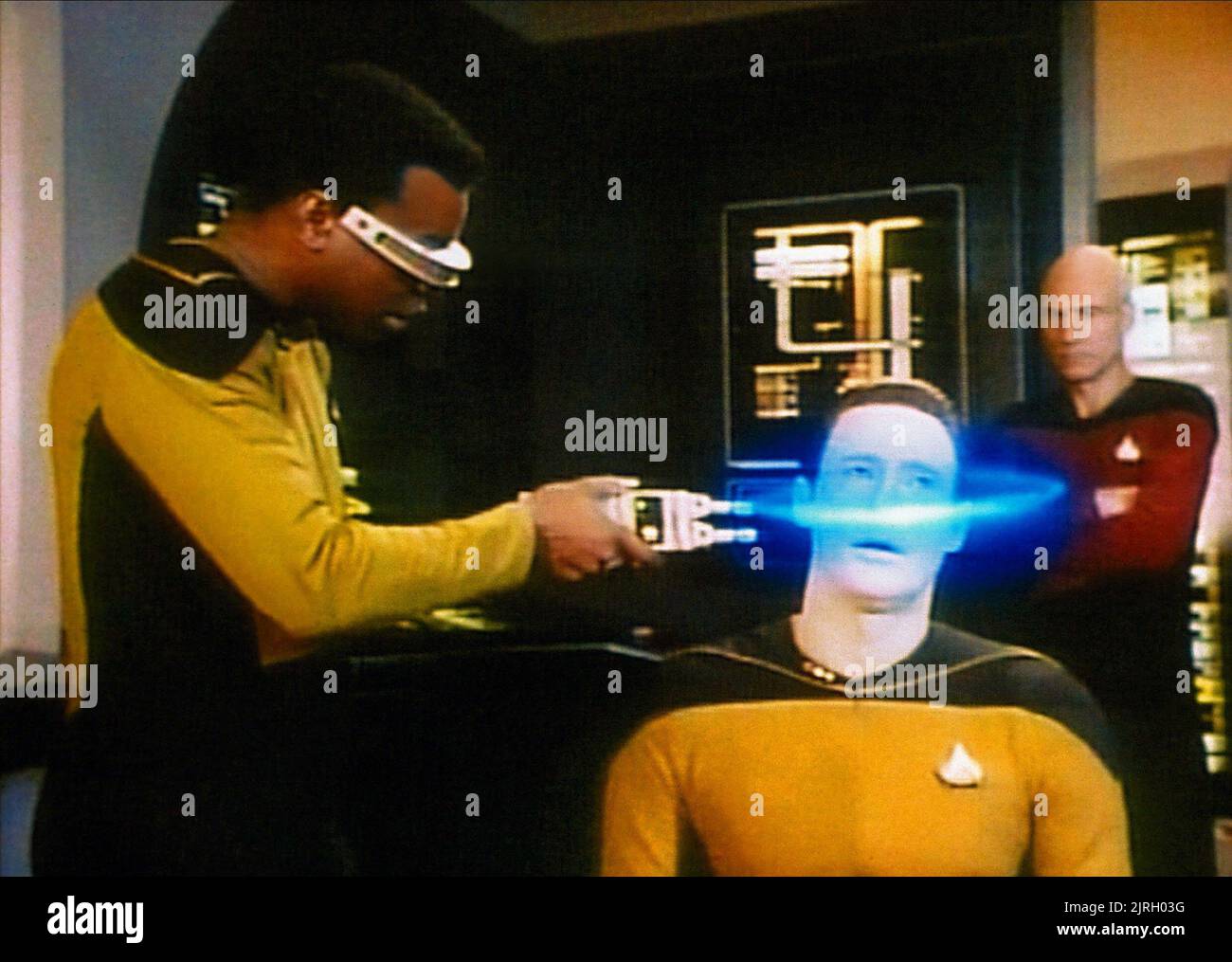 LEVAR BURTON, BRENT SPINER, PATRICK STEWART, STAR TREK: THE NEXT GENERATION, 1987 Stock Photo ...