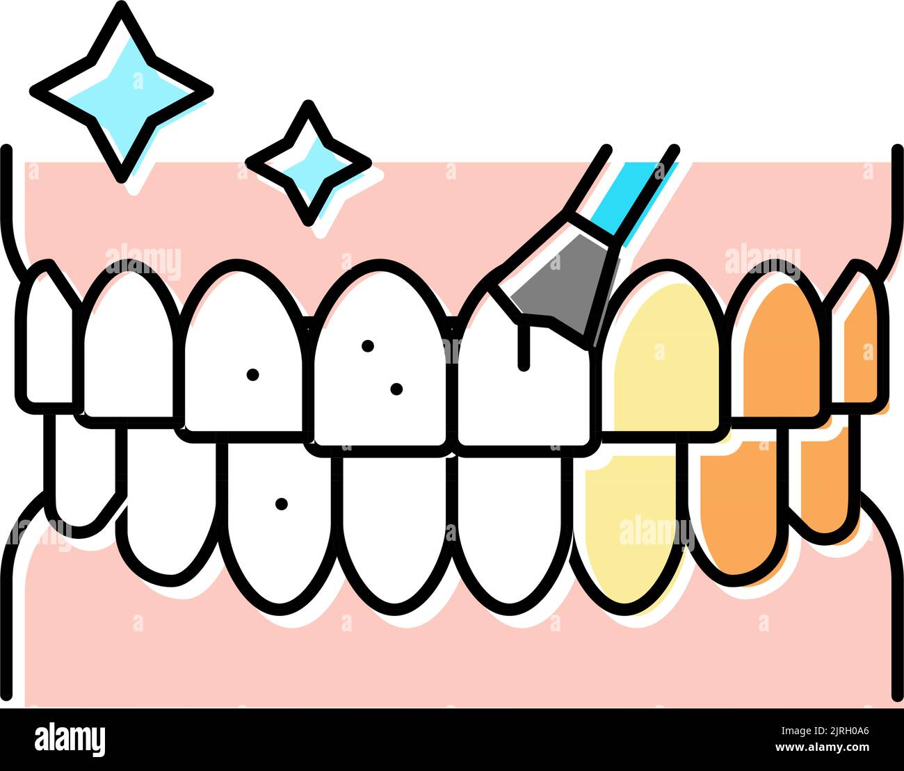 teeth whitening color icon vector illustration Stock Vector Image & Art ...