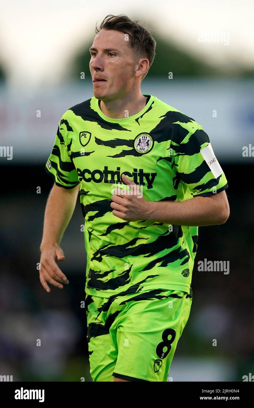 Forest Green Rovers’ Regan Hendry in action during the Carabao Cup ...