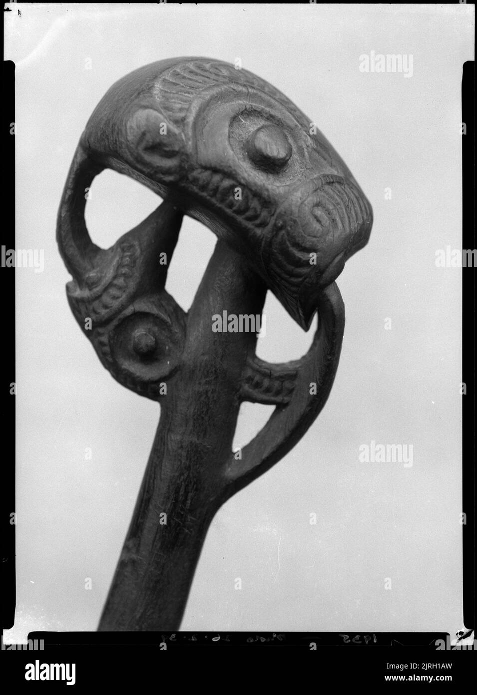 Carved top of ceremonial ko, 1938, by Leslie Adkin. Gift of G. L. Adkin ...