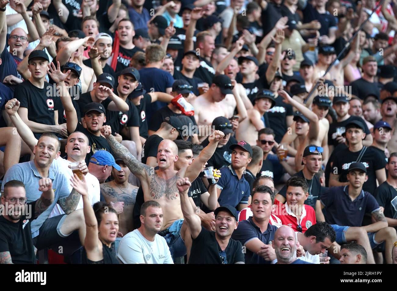 PSV Eindhoven fans in the stands before the UEFA Champions League ...