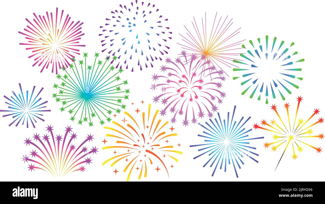 Lights fireworks in night Stock Vector Images - Alamy