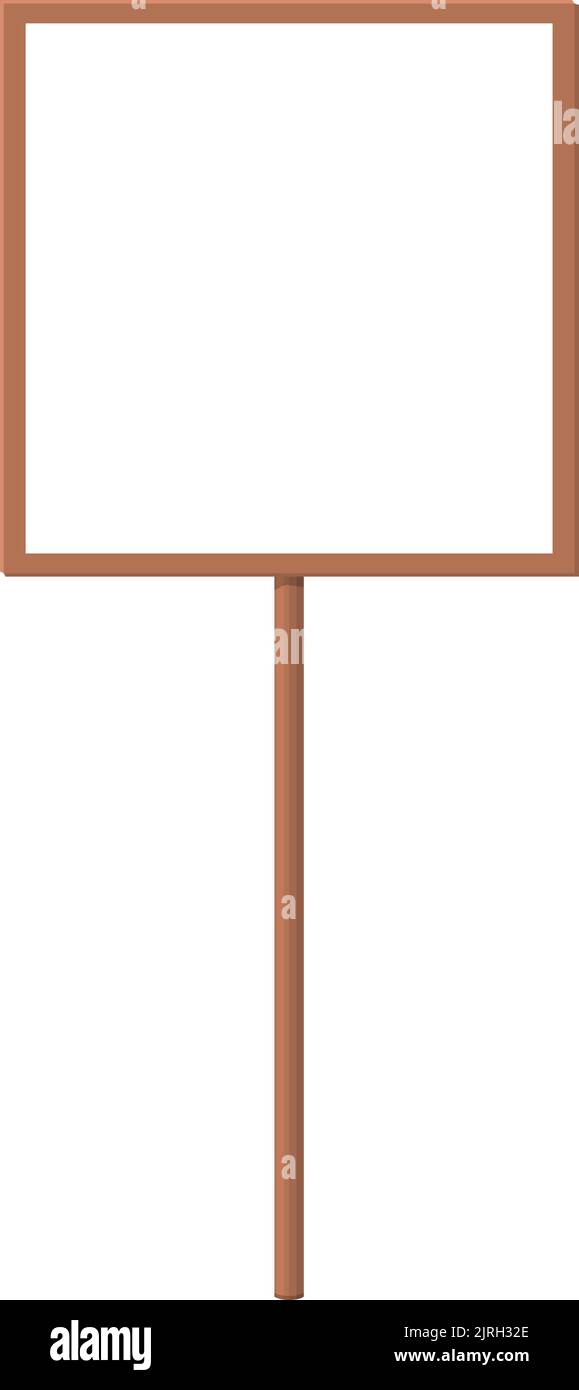 Wooden placard template. Blank cartoon square board Stock Vector Image ...