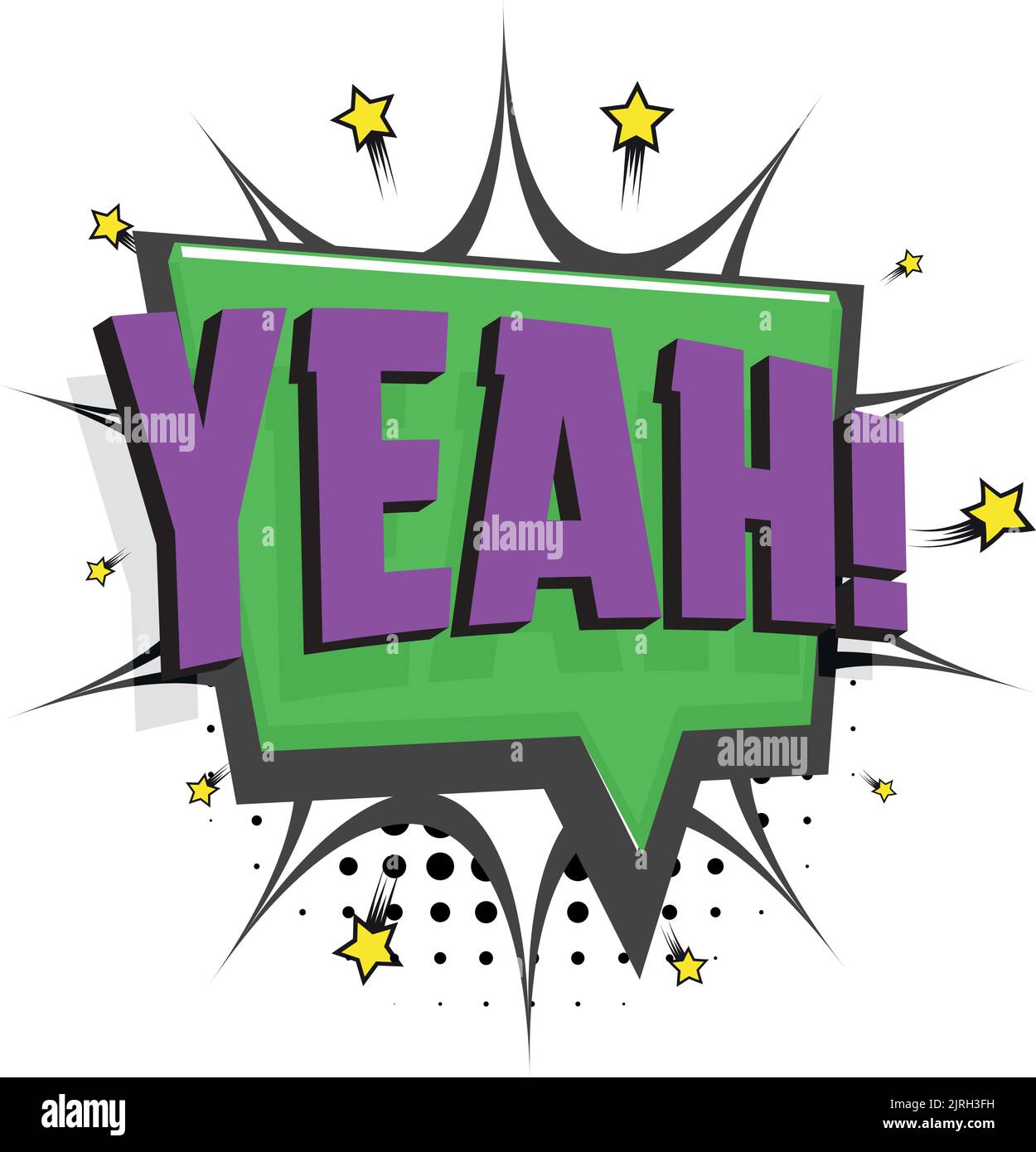 Yeah message frame in comic bubble retro style Stock Vector Image & Art ...