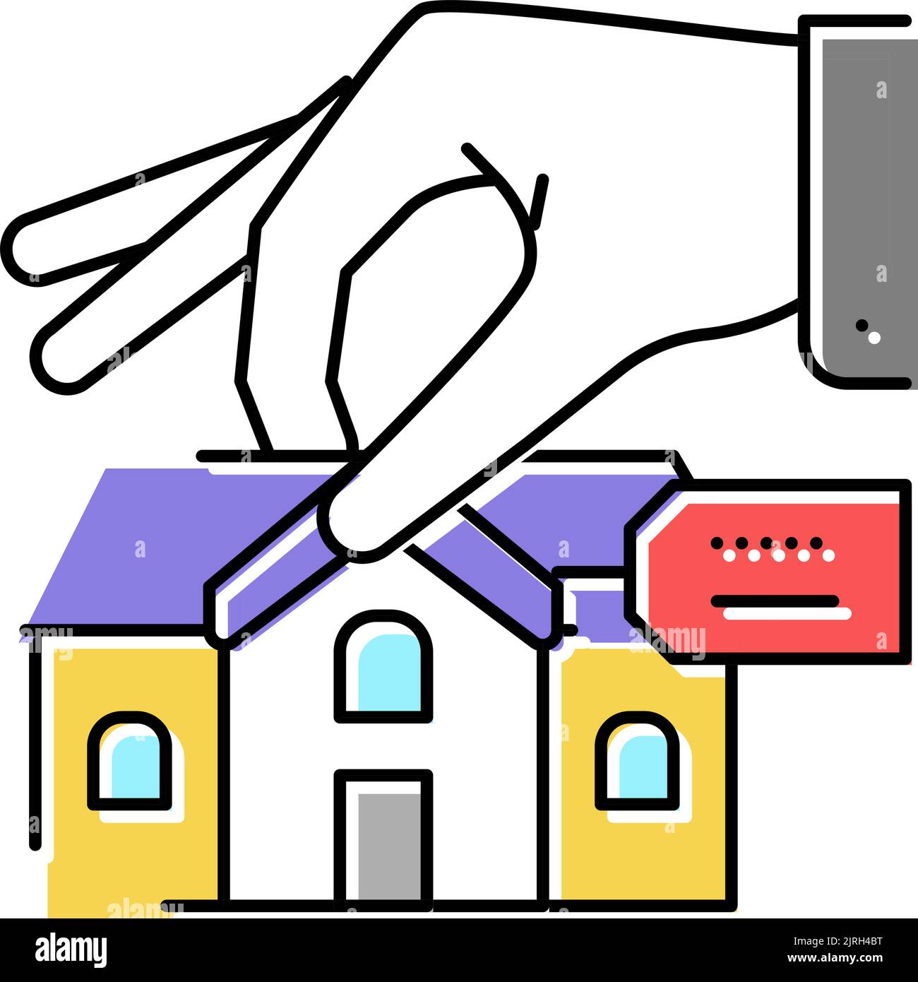 assistance rental property estate home color icon vector illustration ...