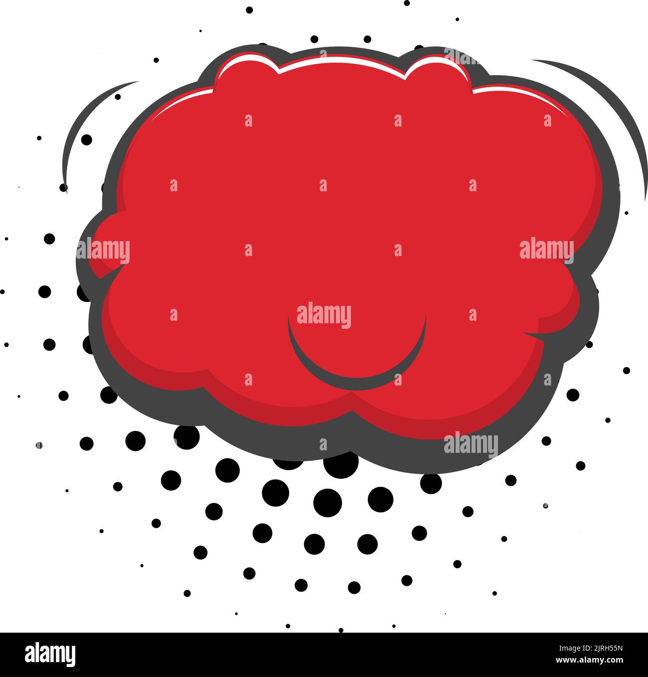 Red comic cloud with halftone shadow. Blank template Stock Vector Image ...