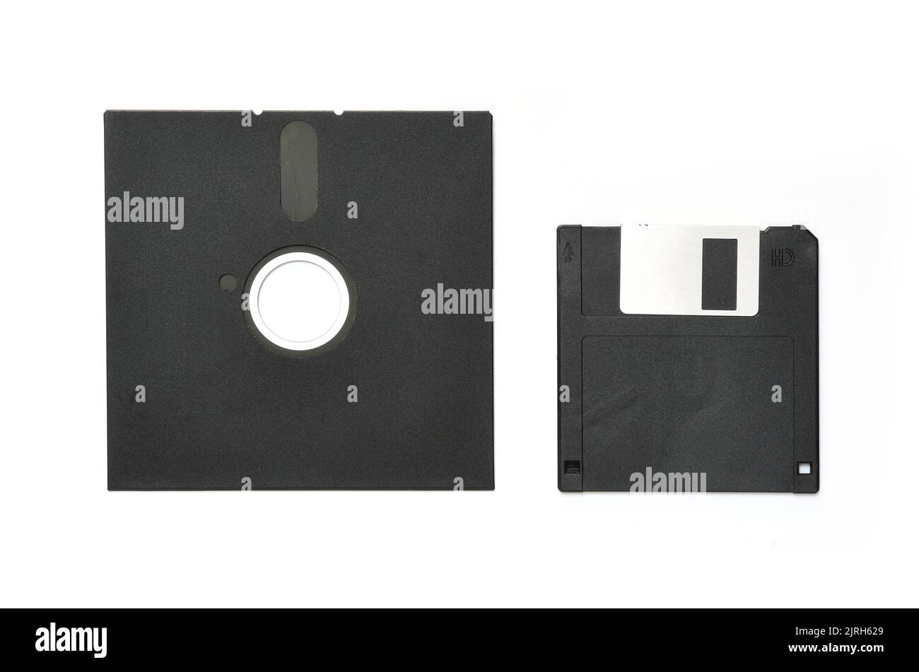 5.25 inch and 3.5 inch floppy diskettes isolated on white background ...