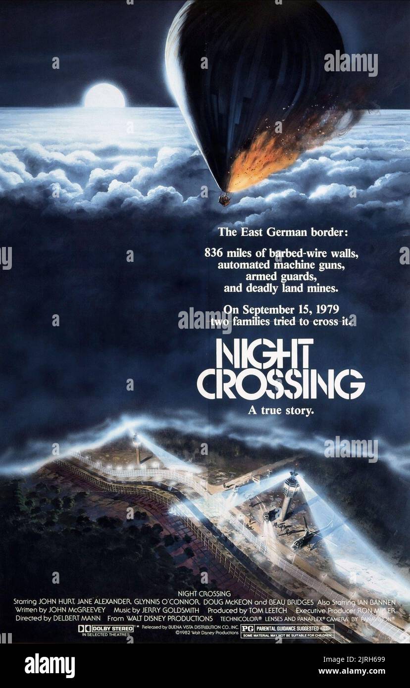 HOT AIR BALLOON POSTER, NIGHT CROSSING, 1981 Stock Photo - Alamy