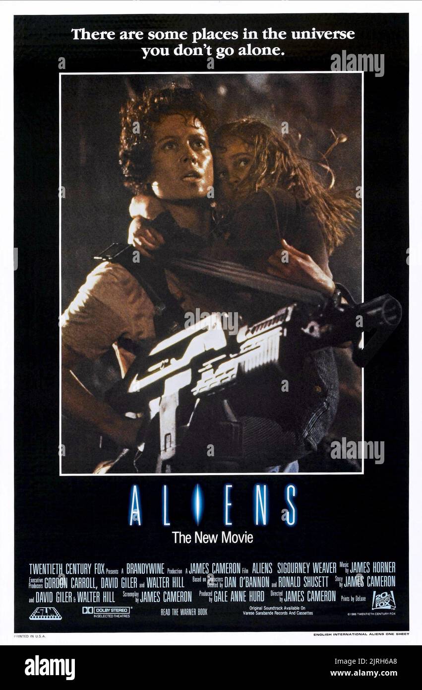 SIGOURNEY WEAVER, CARRIE HENN POSTER, ALIENS, 1986 Stock Photo - Alamy