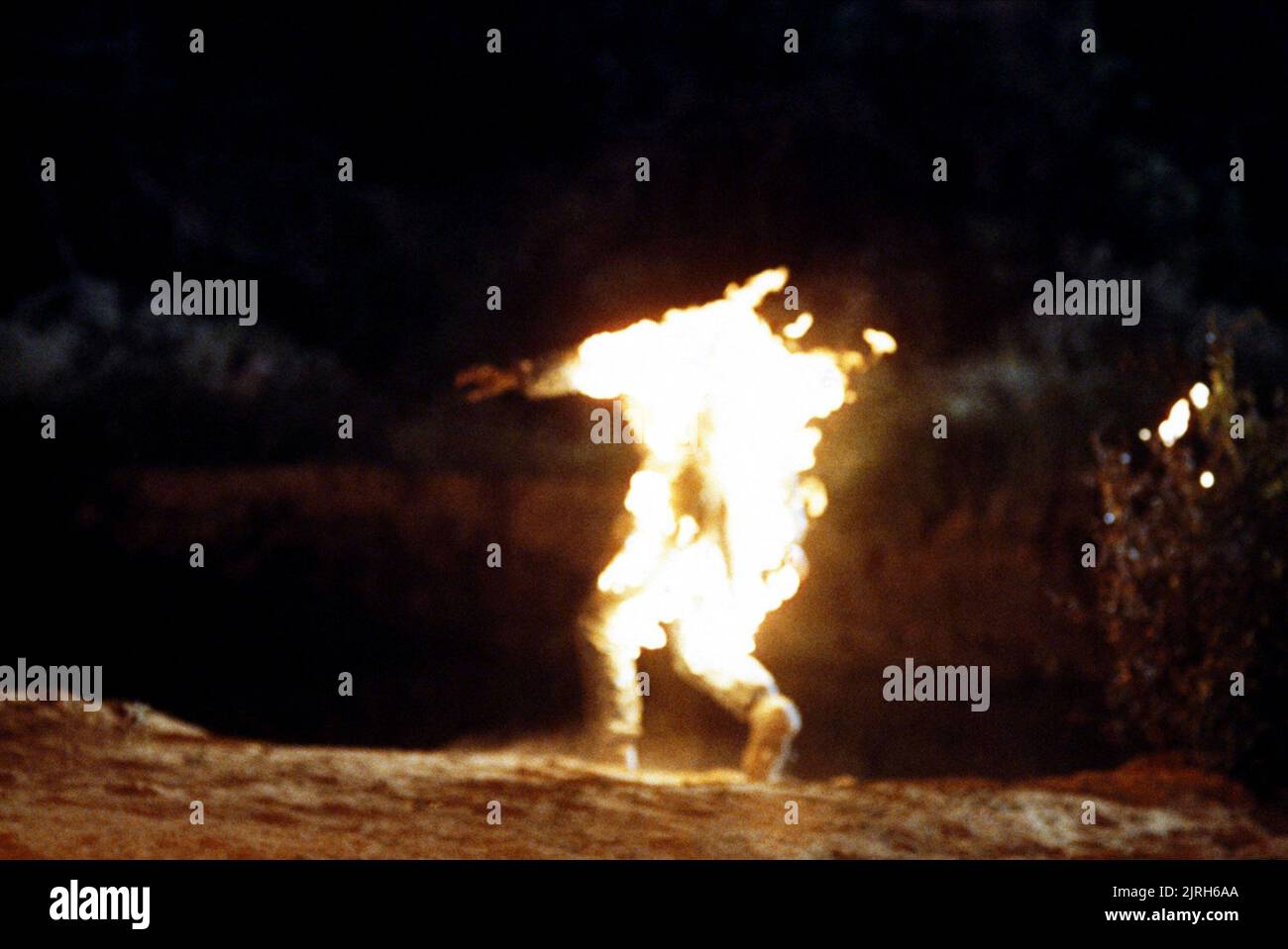 BURNING MAN SCENE, SILENT RAGE, 1982 Stock Photo - Alamy