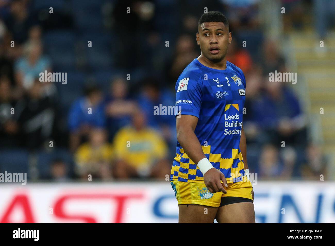 David Fusitu’a #2 of Leeds Rhinos during pre-game warm up Stock Photo ...