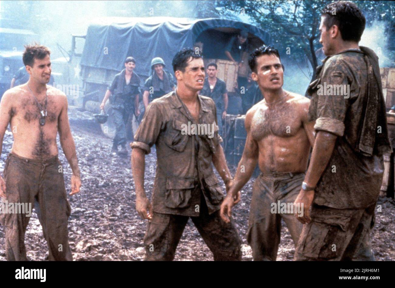 TOMMY SWERDLOW, TIM QUILL, MICHAEL A. NICKLES, ANTHONY BARRILE, HAMBURGER HILL, 1987 Stock Photo ...
